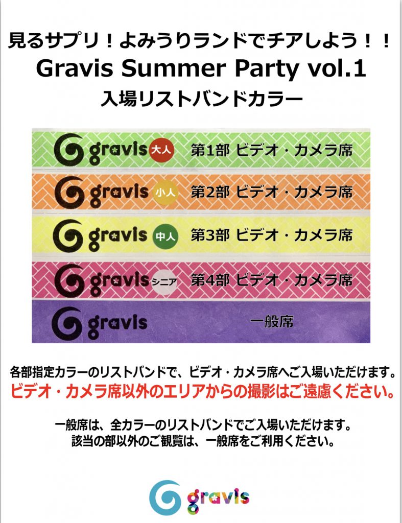 Gravis Summer Party チケット販売について【Gravis】神奈川・東京で人気のチア・キッズチアダンススクール